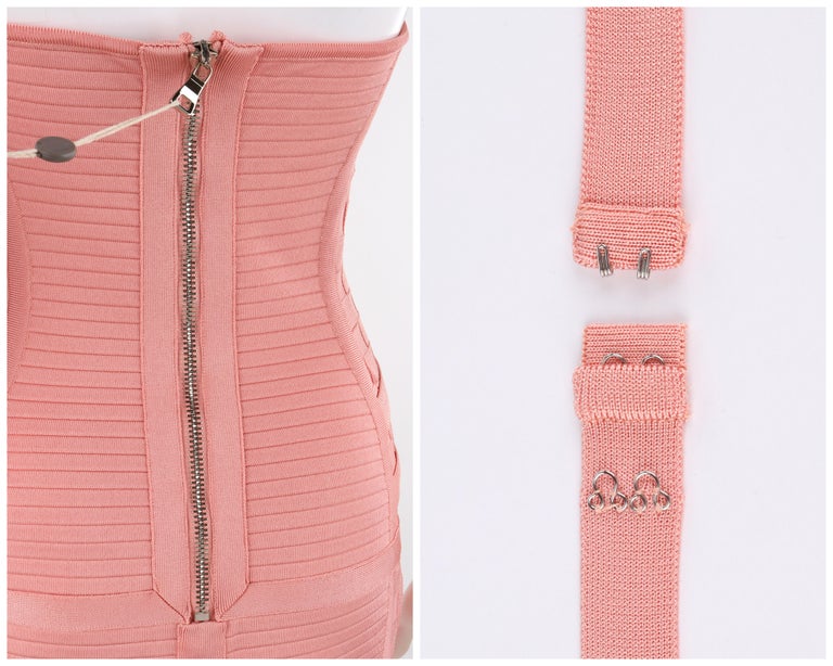 BALMAIN Pre Fall 2016 Light Pink Bandage Paneled Bodycon Mini Dress NWT ...