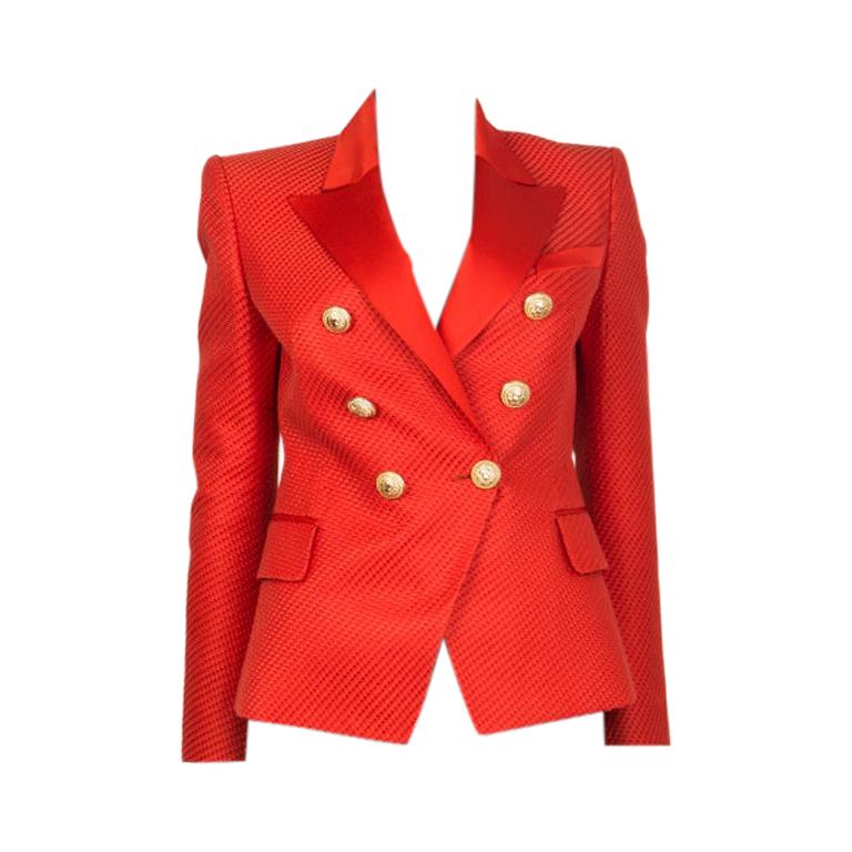 Balmain Red Tweed Jacket - 2 For Sale on 1stDibs | balmain red tweed ...