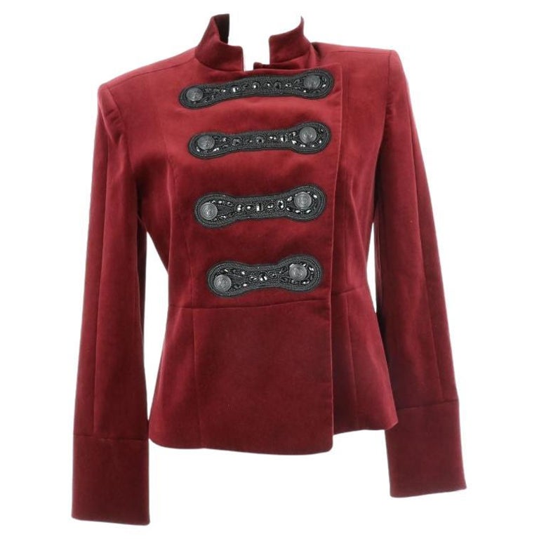 Balmain Red Velvet Jacket For Sale at 1stDibs