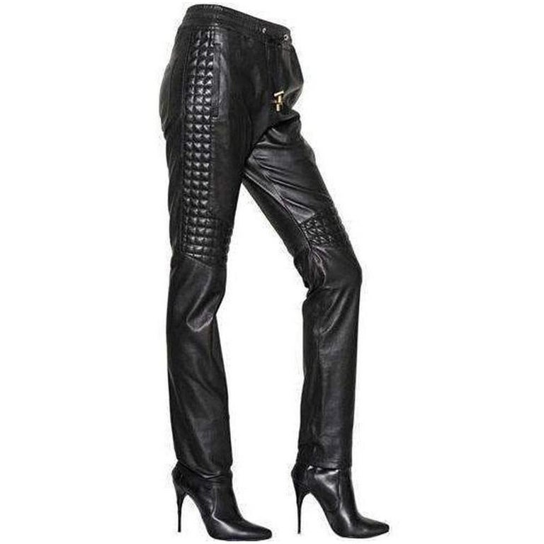Balmain Runway Leather Trouser Pants For Sale at 1stDibs