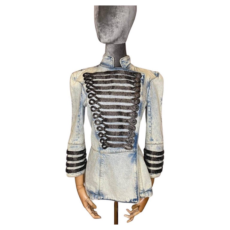 Balmain Runway Military Style Denim Jacket, SS 2009 For Sale at 1stDibs