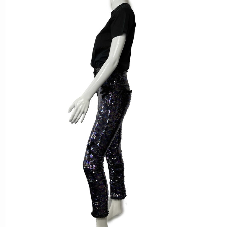Balmain - Sequin Embellished Fringe Trim Purple Pants - 34 US 4 - NEW ...