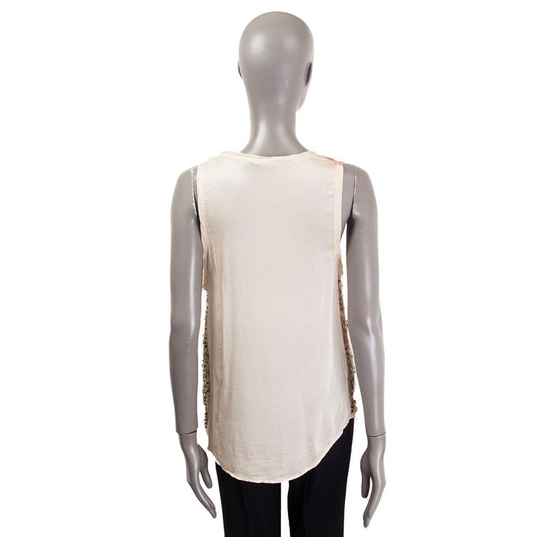 BALMAIN silk EMBELLISHED AMERICAN FLAG Tank Top Shirt 38 S at 1stDibs