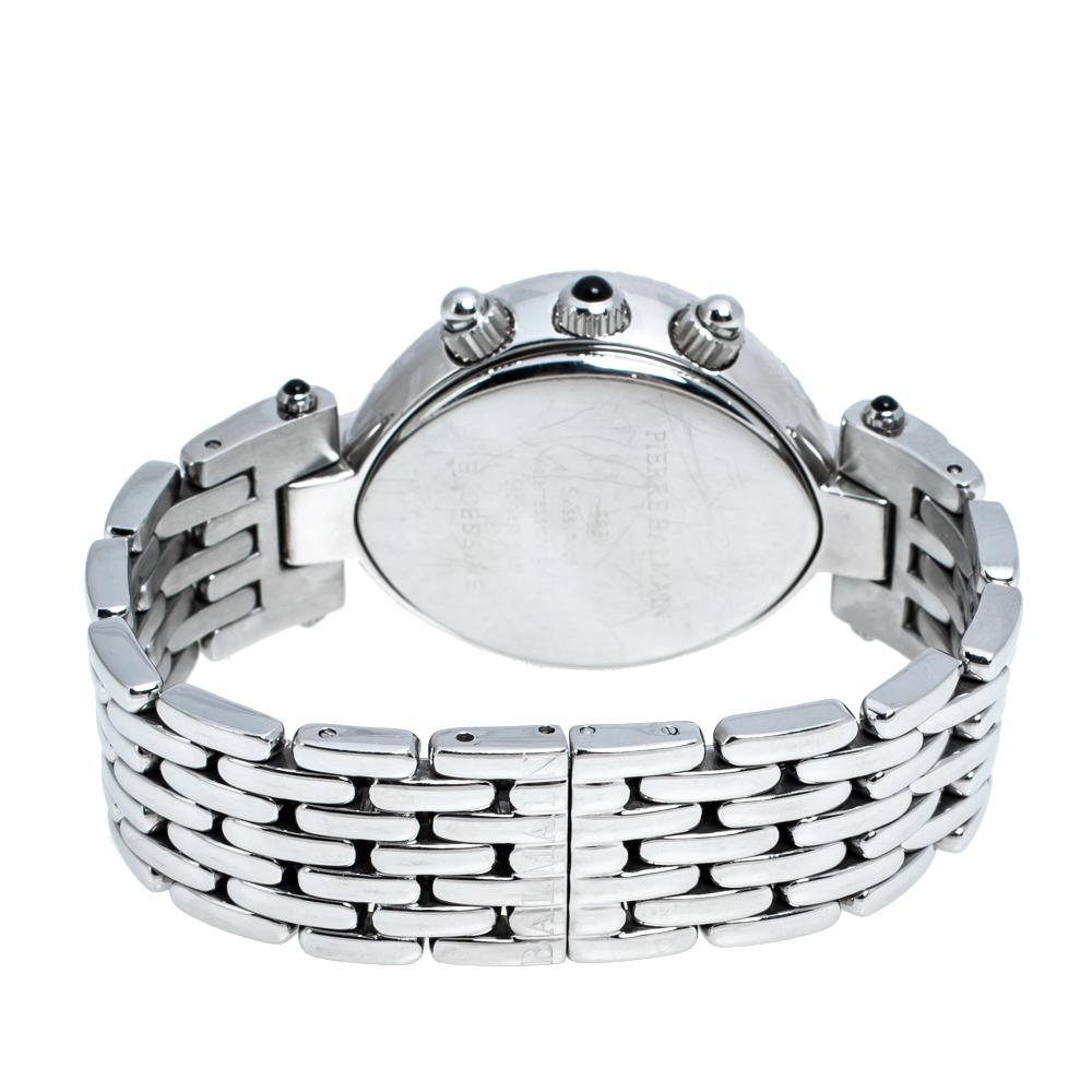 Balmain Silver Diamond Excessive Chronograph 5831 Women's Wristwatch 32 ...