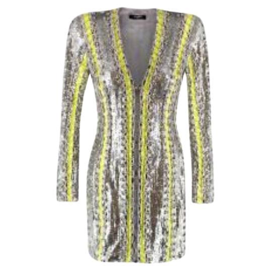 Balmain Yellow Quilted Leather Dress For Sale at 1stDibs