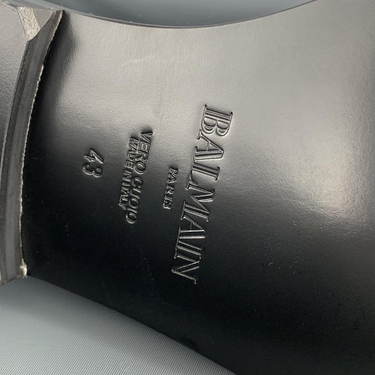 BALMAIN Size 10 Black Patent Leather Slip On Penny Loafers at 1stDibs ...