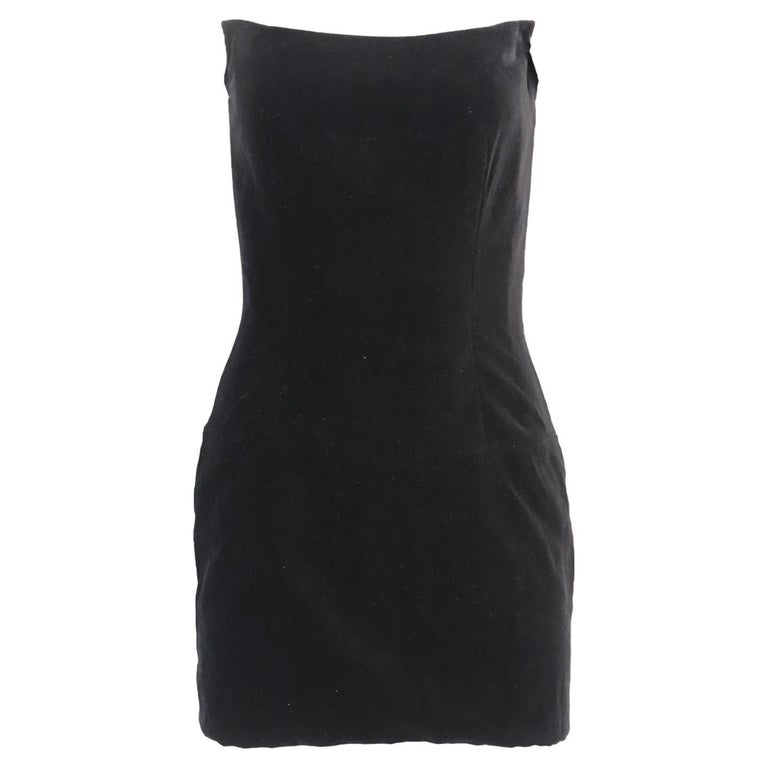Balmain Strapless Velvet Mini Dress Fr 38 Uk 10 For Sale at 1stDibs