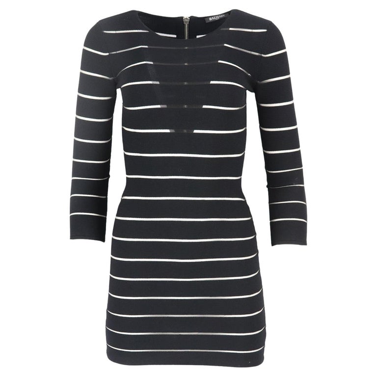 Balmain Stretch Knit Mini Dress Fr 36 Uk 8 For Sale at 1stDibs