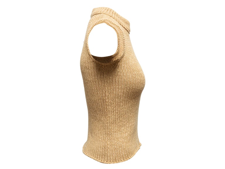 Balmain Tan Knit Sleeveless Top For Sale at 1stDibs