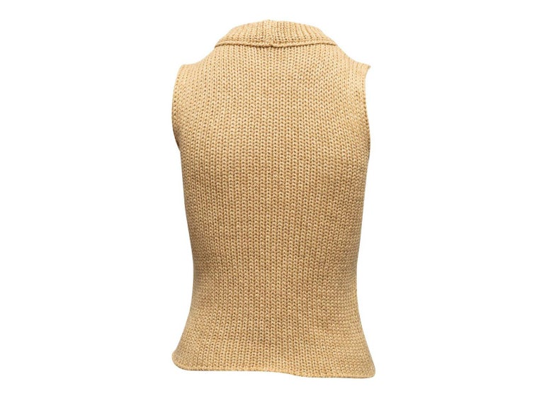 Balmain Tan Knit Sleeveless Top For Sale at 1stDibs