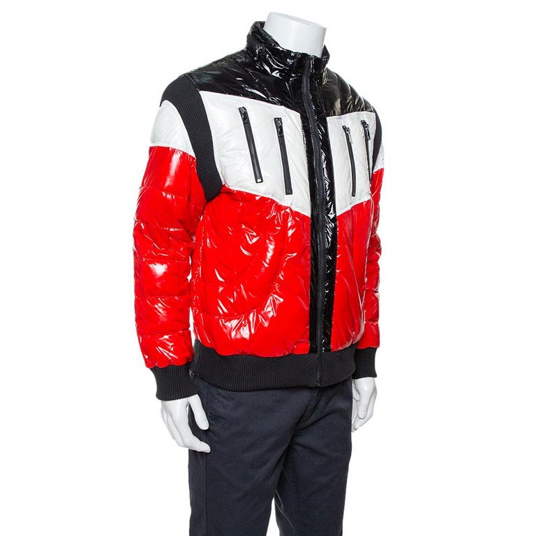 Balmain Tricolor Quilted Puffer Jacket XXL at 1stDibs