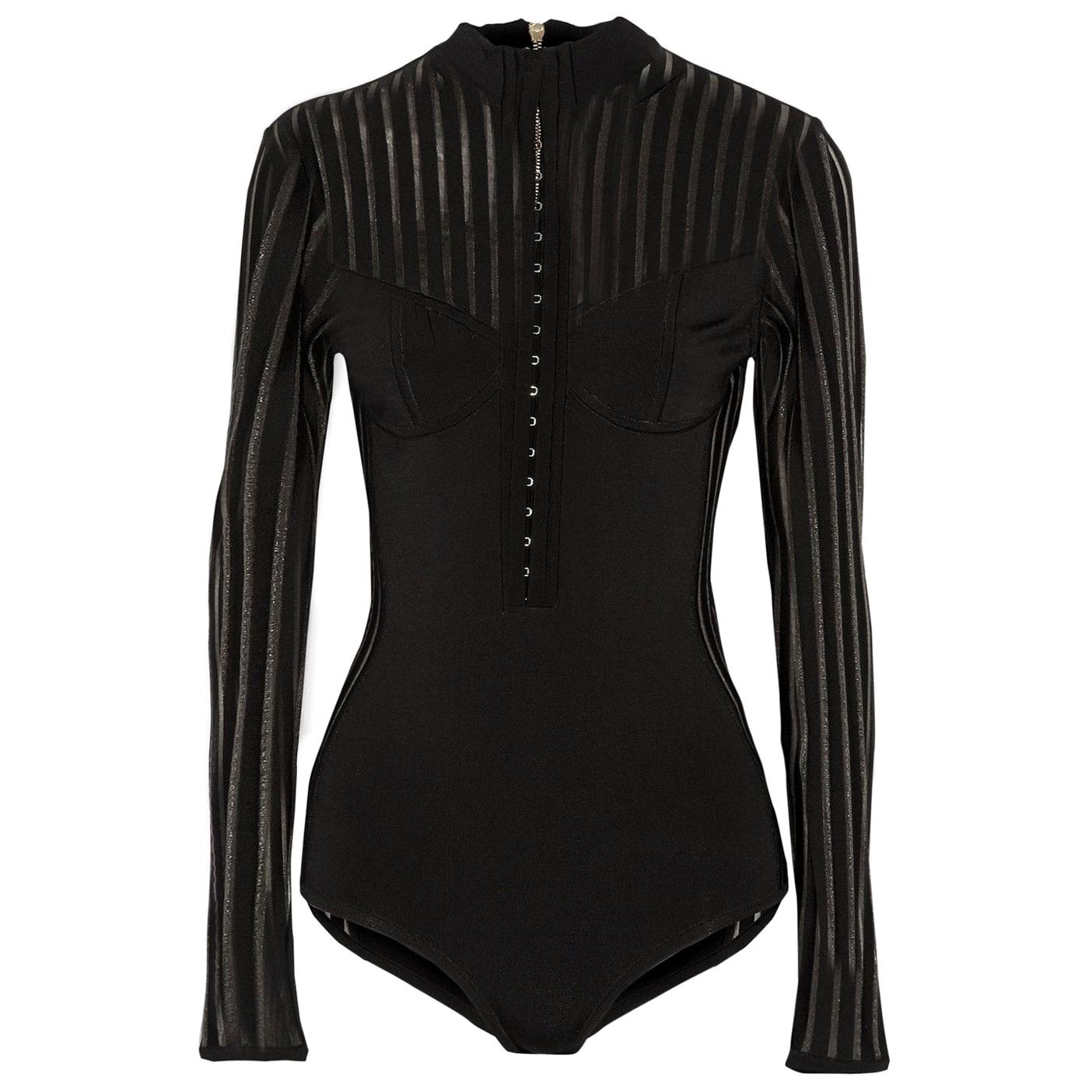 Balmain Ruffled Stretch-Jersey Bodysuit For Sale at 1stDibs | balmain ...