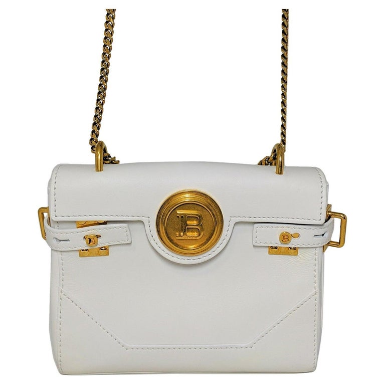 Balmain White B-Buzz Backpack Crossbody For Sale at 1stDibs
