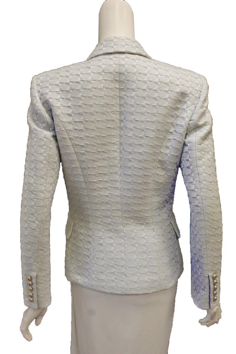 Balmain White and Light Blue Tweed Jacket 44 EU at 1stDibs | balmain ...