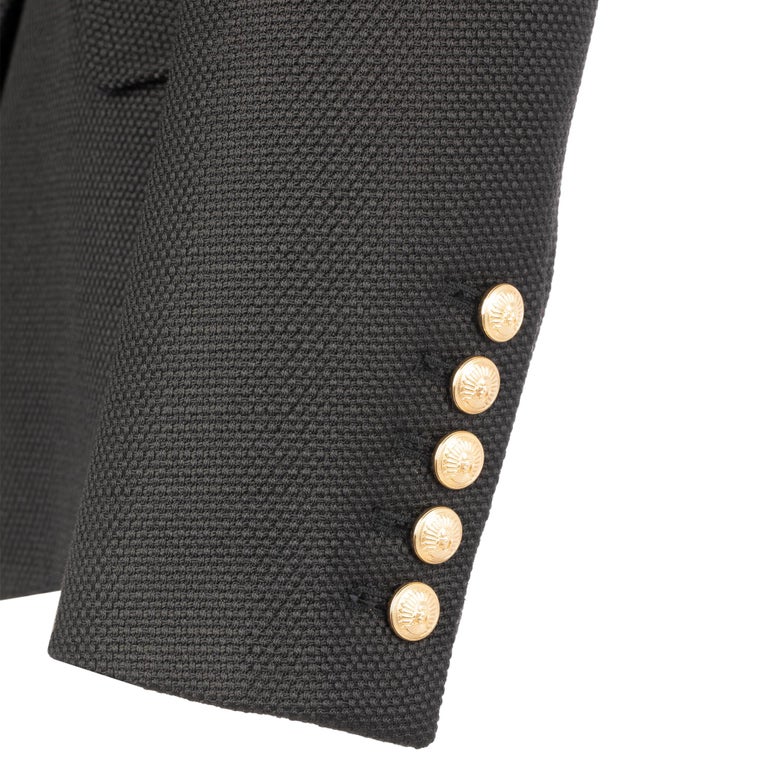 Balmain Womens Six Button Blazer Black 40 FR For Sale at 1stDibs