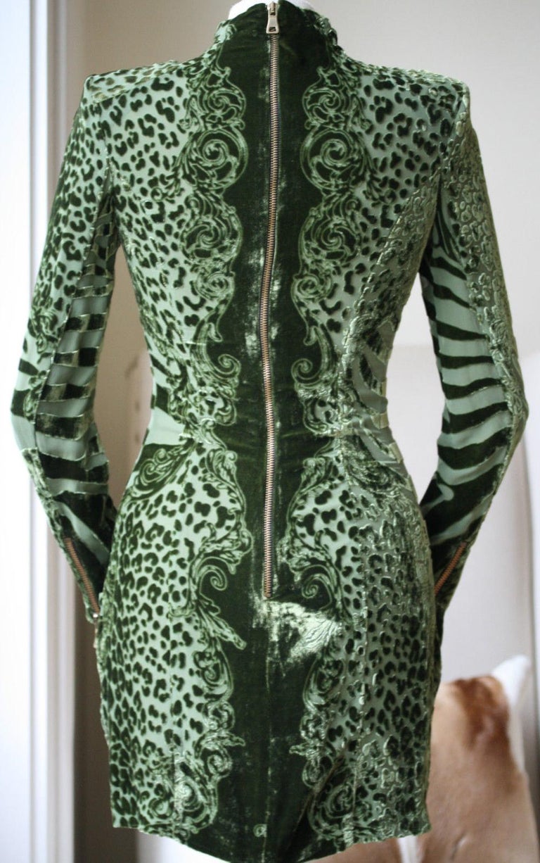 Balmain Zebra Velvet Devore Dress at 1stDibs | black zebra devore dress ...