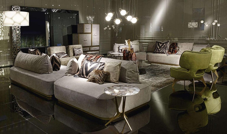 21st Century Baltimora Modular Sofa in Leather by Roberto Cavalli Home Interiors For Sale at 1stDibs