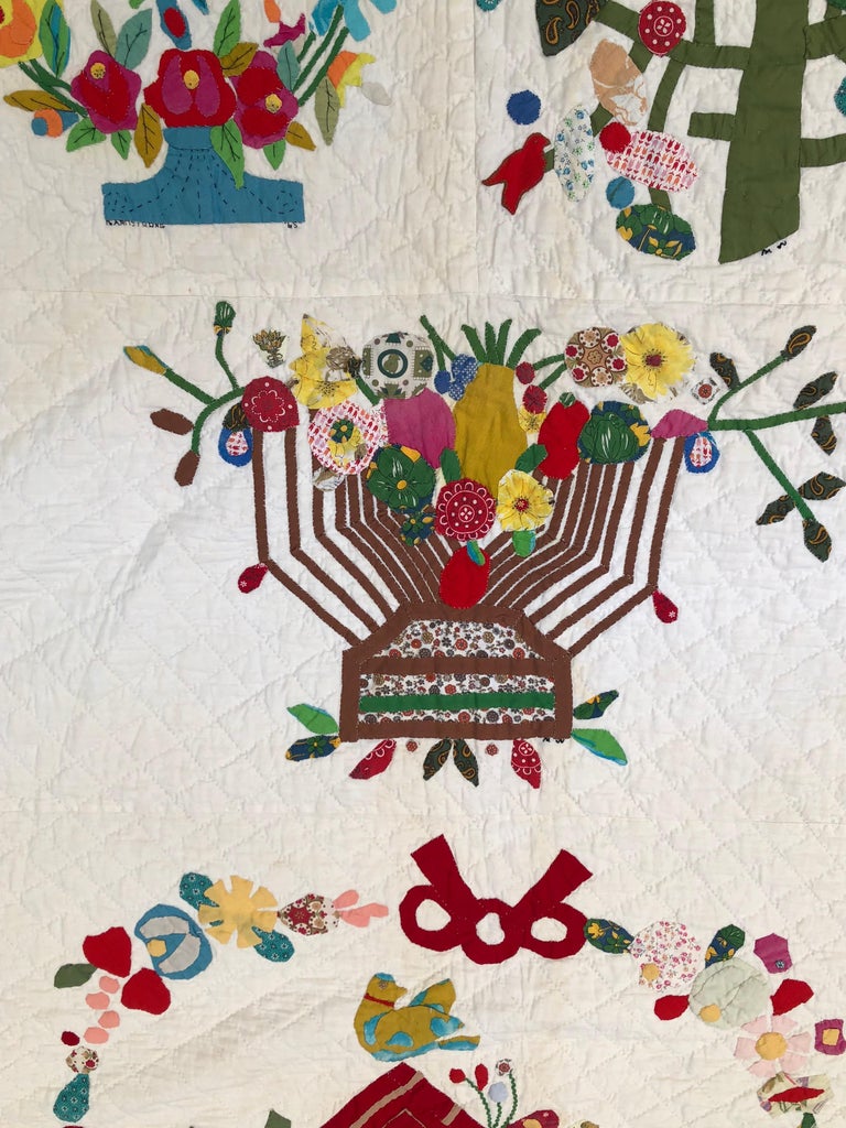 Baltimore Album Quilt 29 Blocks Nine Birds and Open Baskets Signed ...