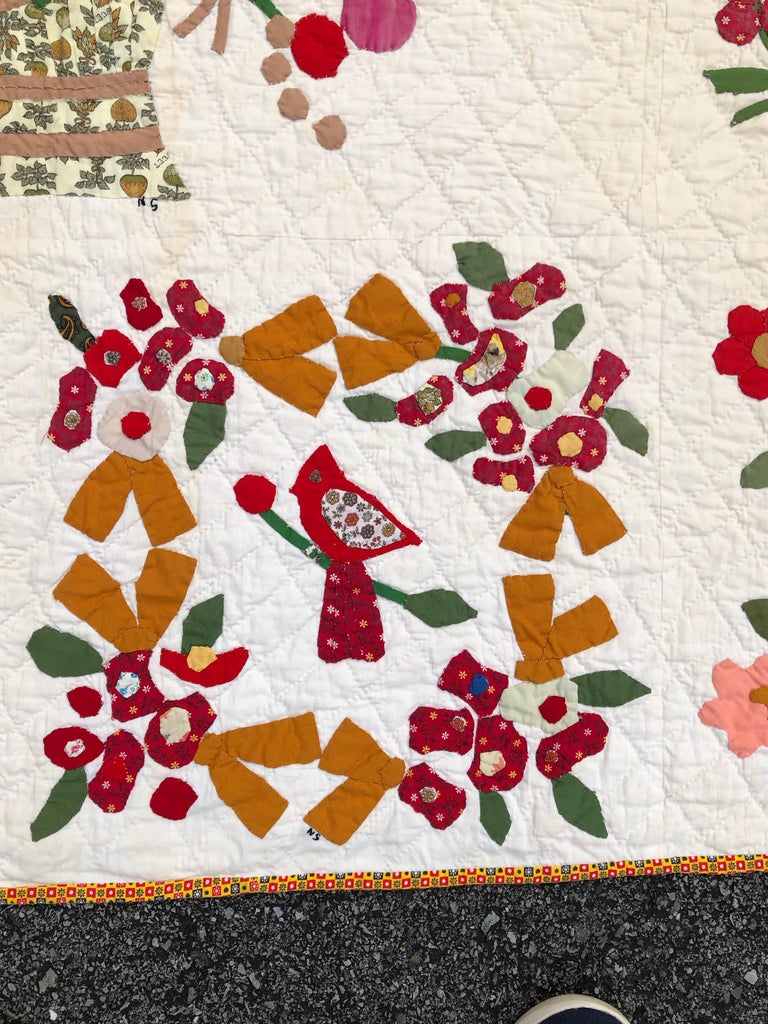 Baltimore Album Quilt 29 Blocks Nine Birds and Open Baskets Signed ...