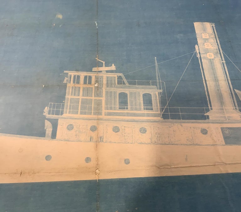 Baltimore and Ohio Railroad Tugboat Blueprint For Sale at 1stDibs