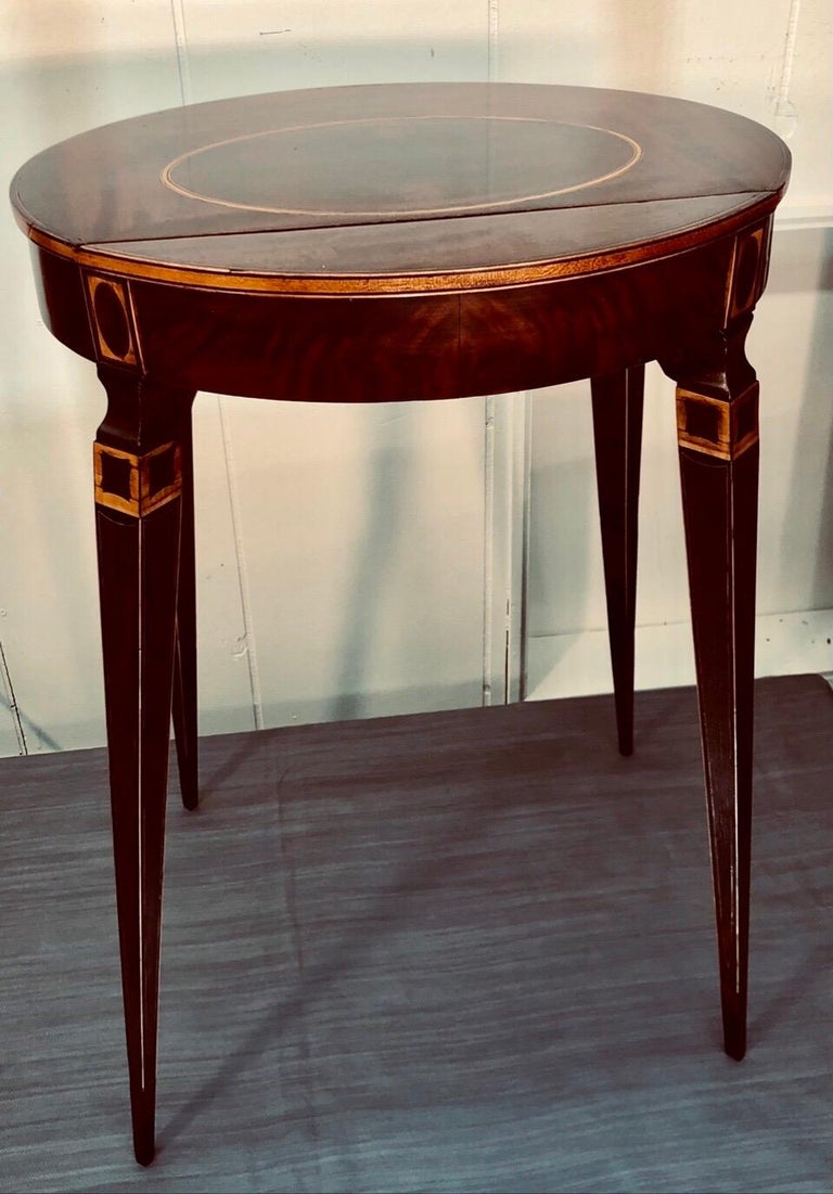 Baltimore Inlay Oval Work Table, Early 19th Century For Sale at 1stDibs