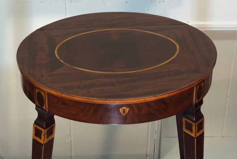Baltimore Inlay Oval Work Table, Early 19th Century For Sale at 1stDibs