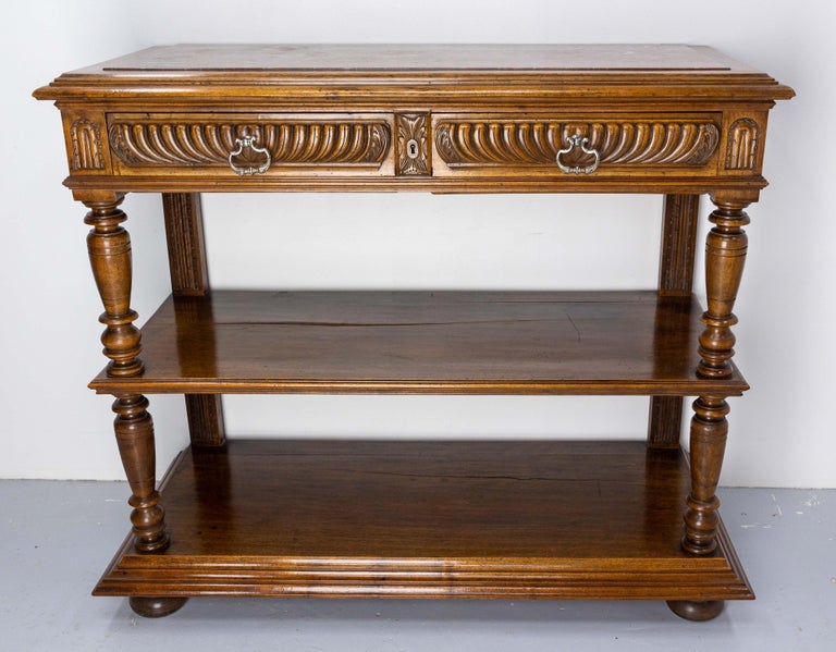 Baluster Console or Serving Table Marble Top Louis XIII St, French ...