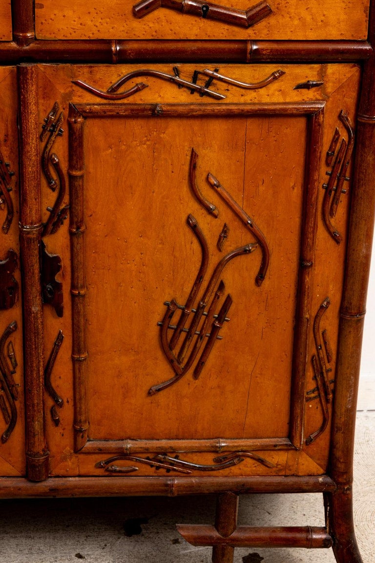 Bamboo Aesthetic Period Cabinet For Sale at 1stDibs