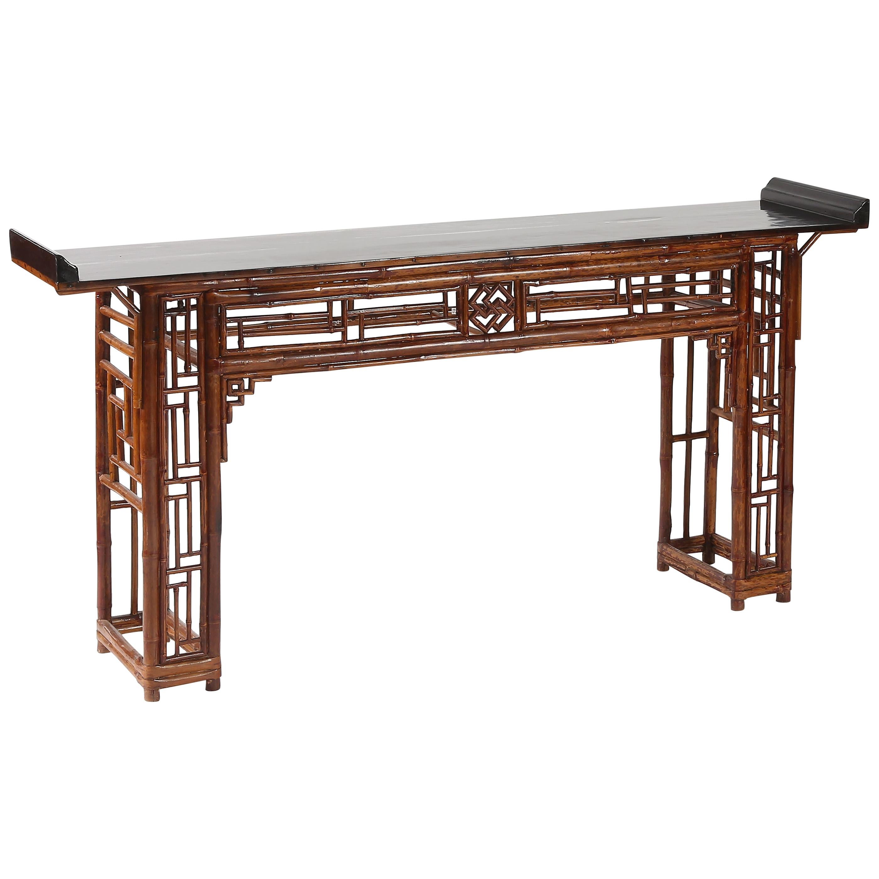 Large Chinese Qing Dynasty Everted Flange Altar Console Table with ...