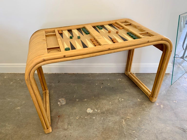 Bamboo and Cork Backgammon Table at 1stDibs