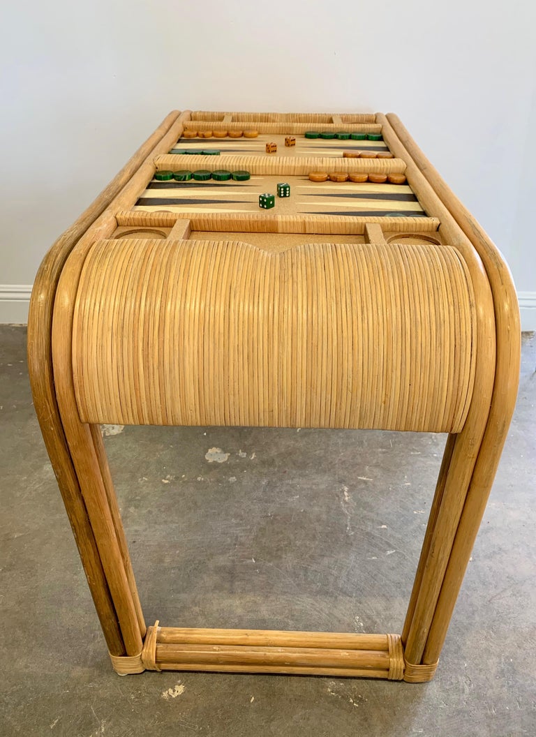 Bamboo and Cork Backgammon Table at 1stDibs