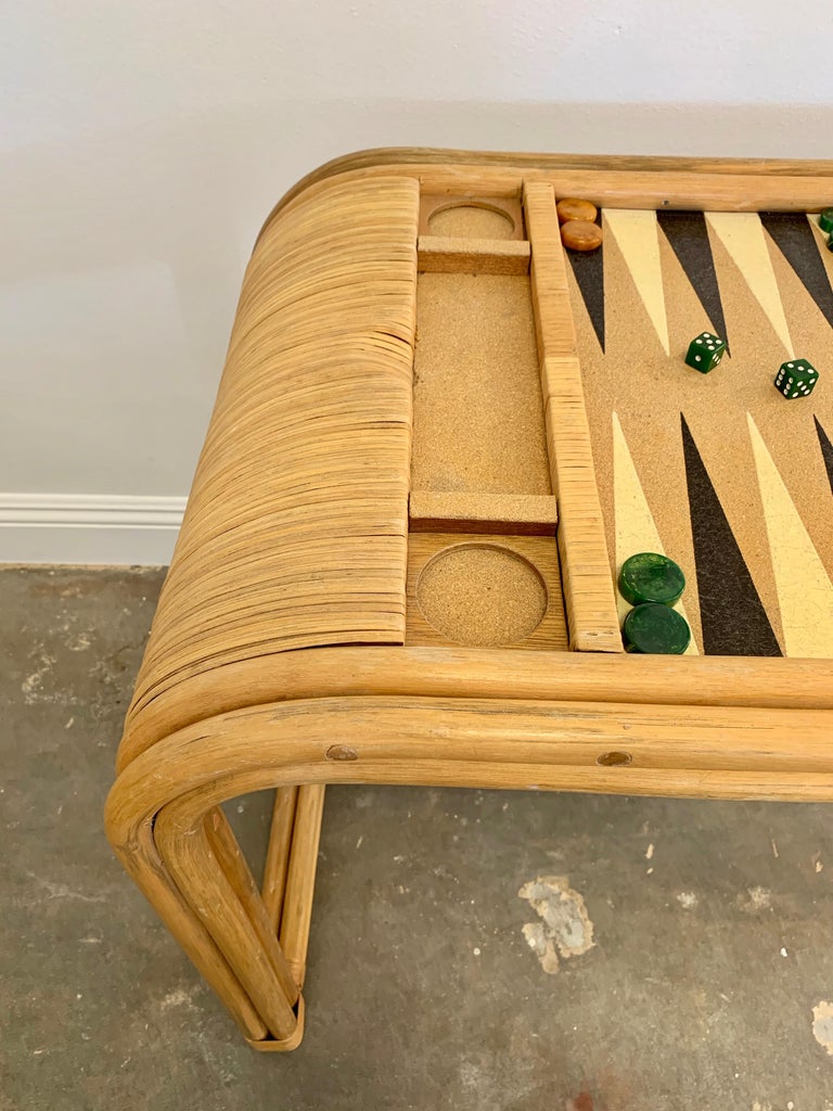 Bamboo and Cork Backgammon Table at 1stDibs