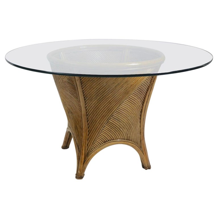 Bamboo and Glass Dining Table after McGuire at 1stDibs