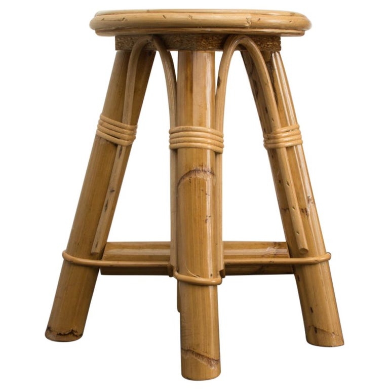 Bamboo and Rattan Stool, Set of 10 Available For Sale at 1stDibs