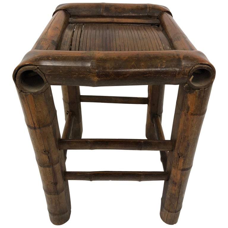 Bamboo Asian Stool For Sale at 1stDibs
