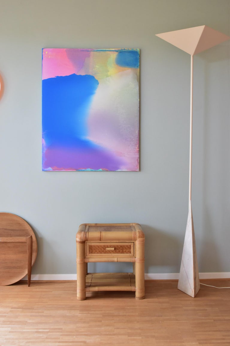 Bamboo Bedside Table with Drawer For Sale at 1stDibs