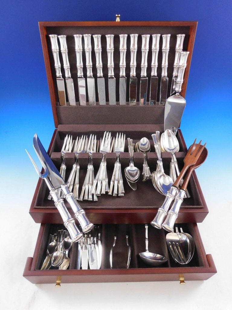 Bamboo by Tiffany and Co. Sterling Silver Flatware Set 12 Service 94 ...