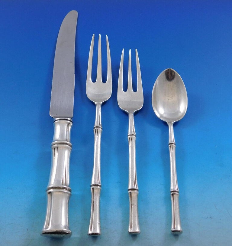Bamboo by Tiffany and Co. Sterling Silver Flatware Set 8 Service 60 pcs ...