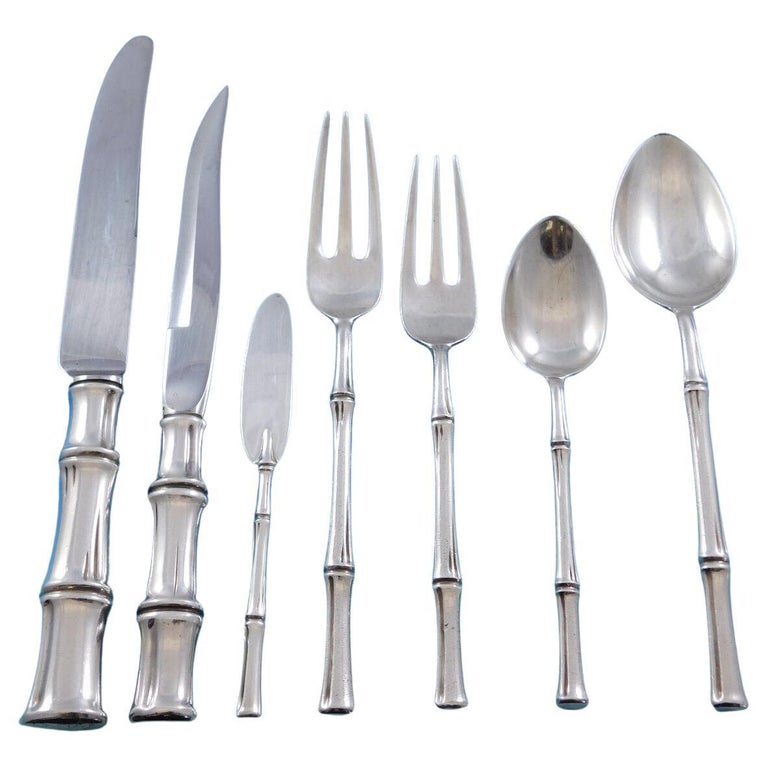 Bamboo by Tiffany and Co. Sterling Silver Flatware Set 8 Service 60 pcs ...