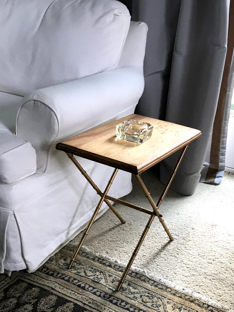 Gilt Bamboo Campaign Table For Sale at 1stDibs | campaign tables for sale