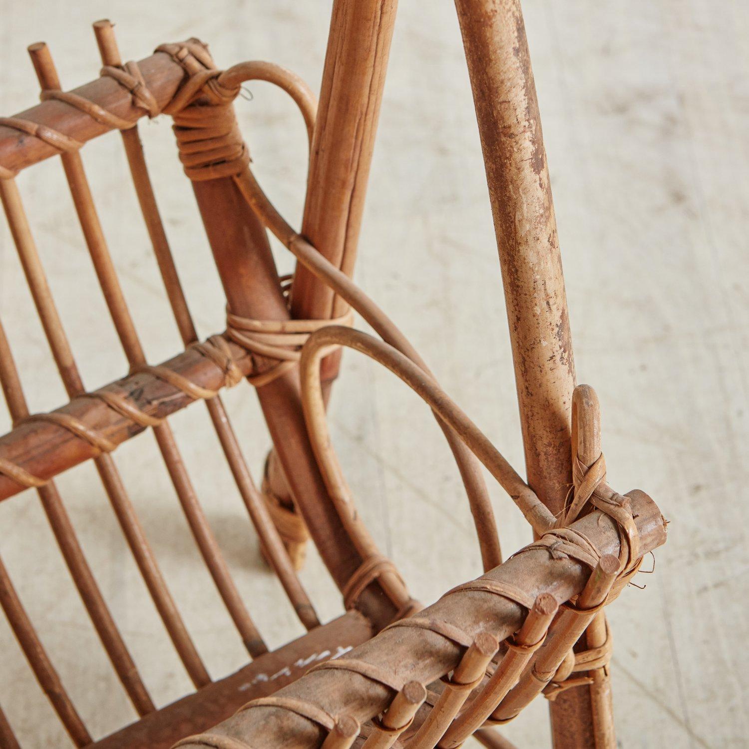 Bamboo + Cane Magazine Rack, Italy at 1stDibs