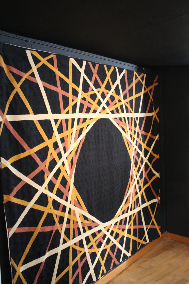 Bamboo Cashmere Wool Chain Stitch Rug Designed by Barbara Frua For Sale ...