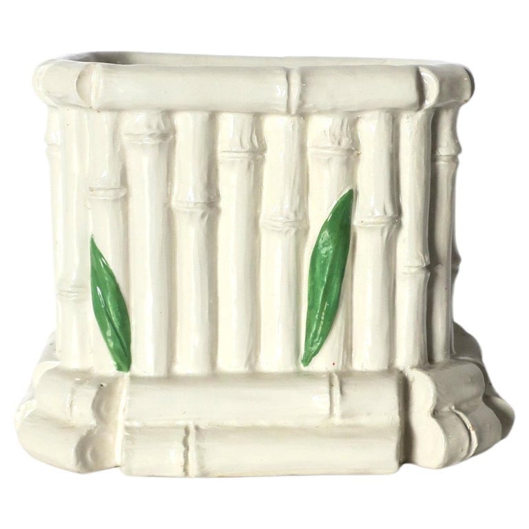 Bamboo Ceramic Flower or Plant Pot Holder Cachepot Jardinière For Sale ...