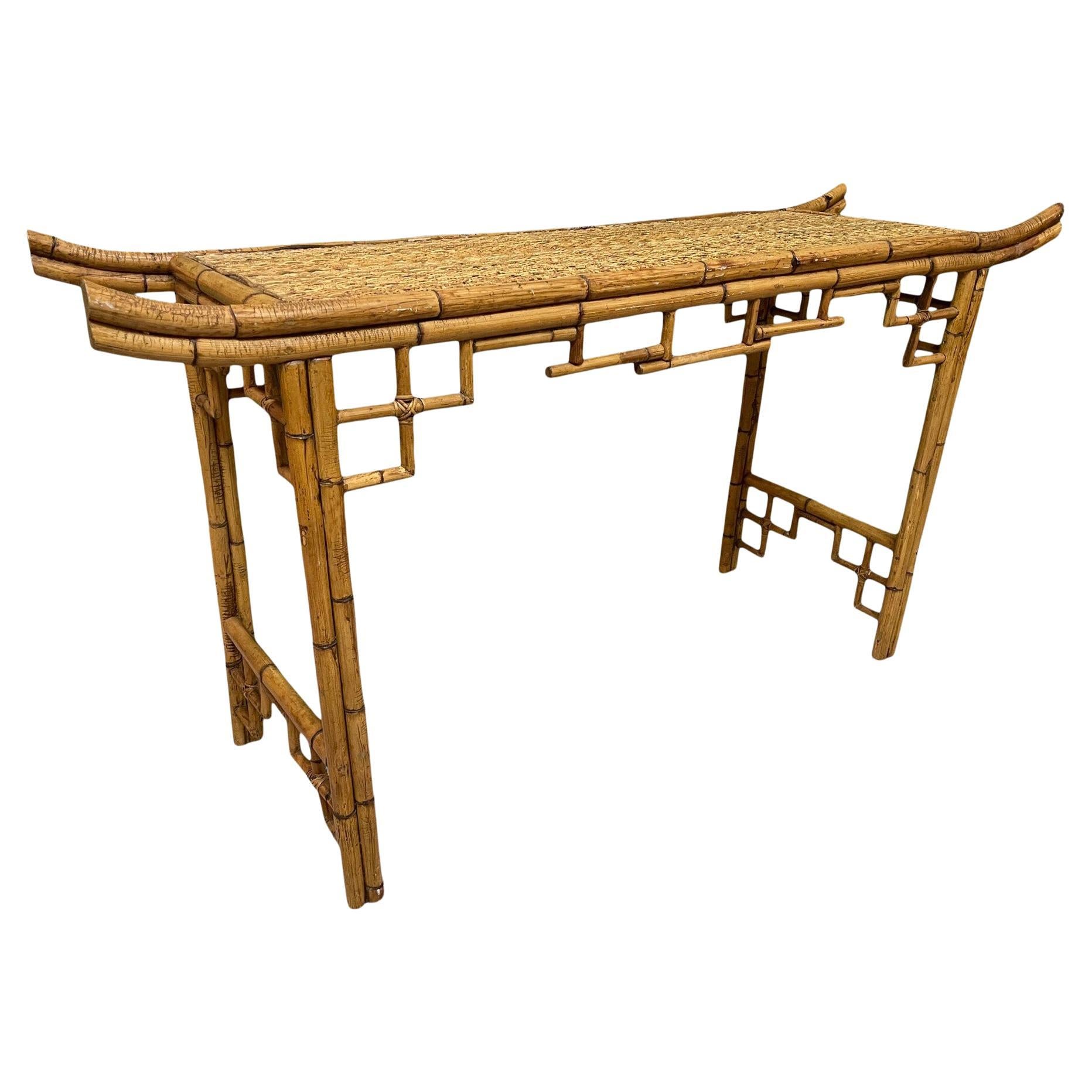 Split Bamboo Console Table by Wyeth For Sale at 1stDibs