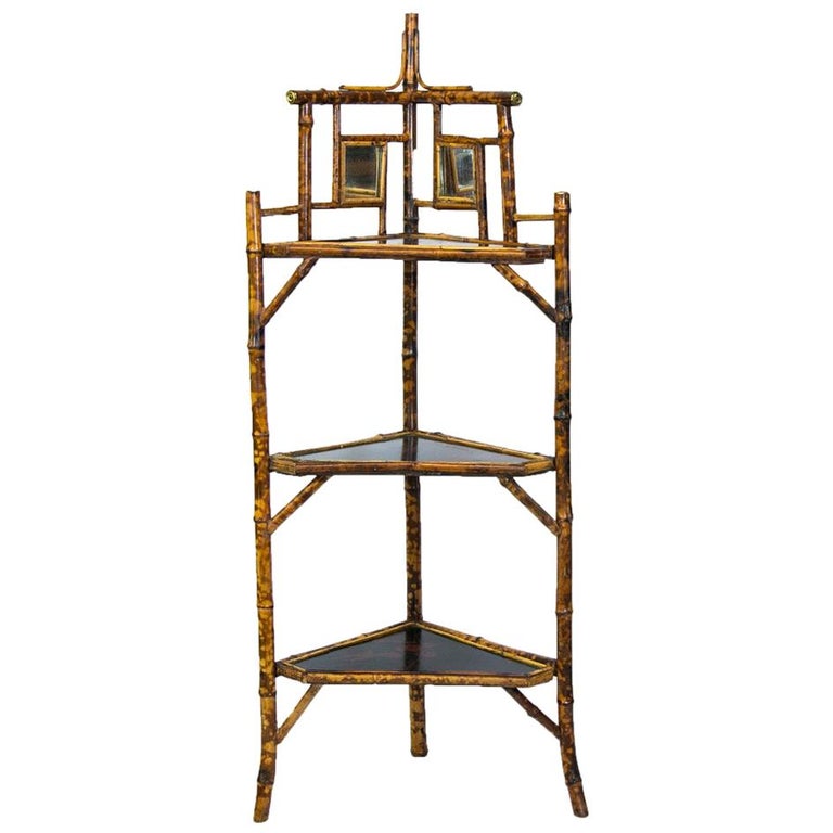 Bamboo Corner Shelf at 1stDibs