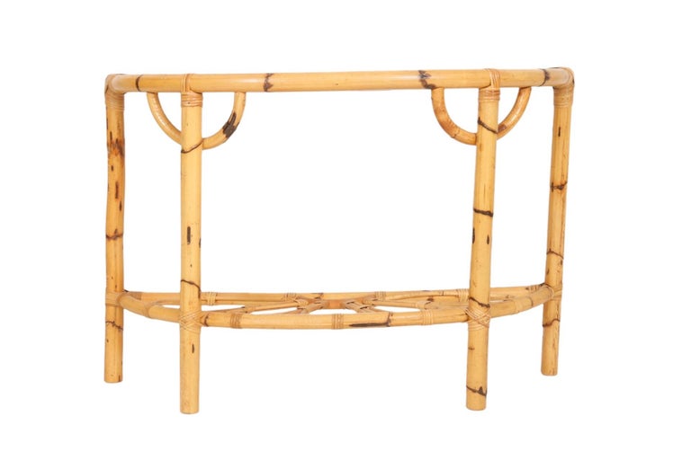 Bamboo Demilune Hall Table For Sale at 1stDibs