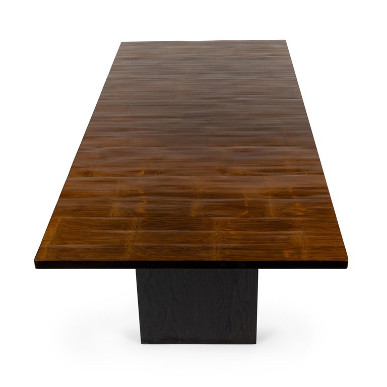 WYETH Original Split Bamboo Dining Table with Ebonized Oak Slab Legs For Sale at 1stDibs ...