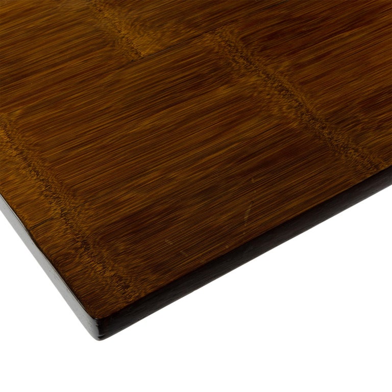 WYETH Original Split Bamboo Dining Table with Ebonized Oak Slab Legs ...