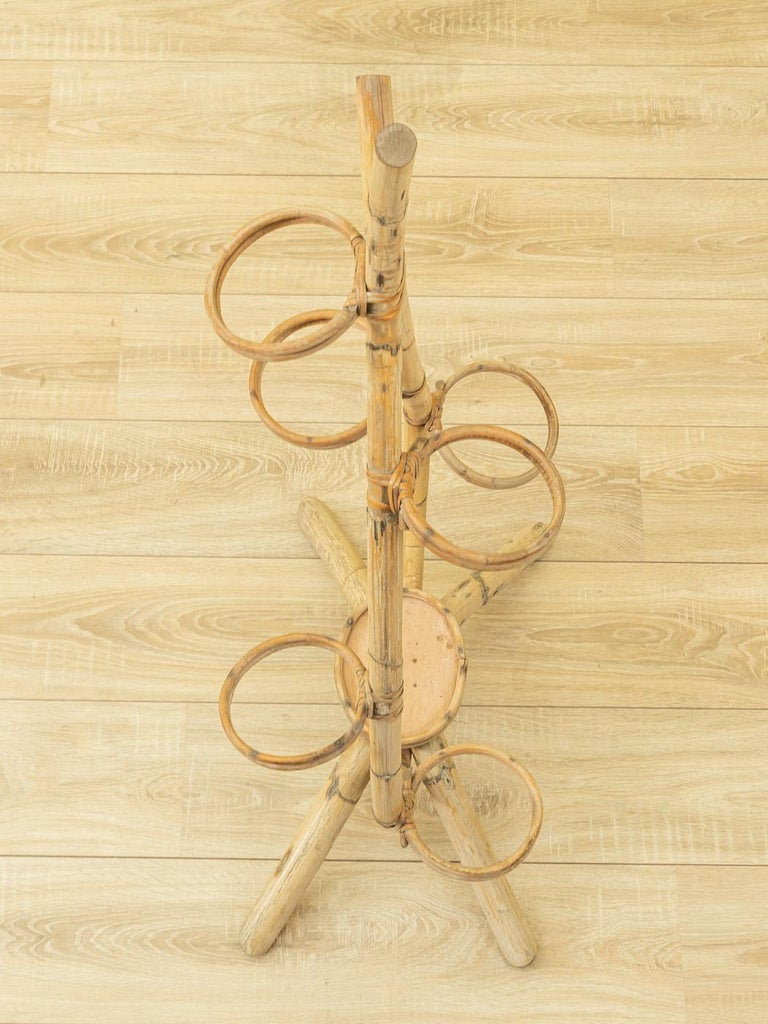 Bamboo Flower Stand with Five Shelves from 1950s For Sale at 1stDibs