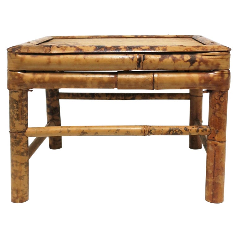 Bamboo Pedestal Side Table or Plant Stand, Small For Sale at 1stDibs